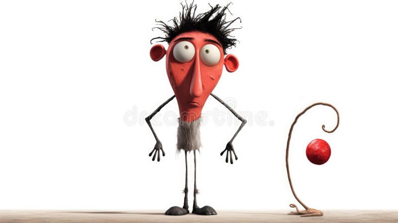 Amusing Funny Single Character, on White Isolated Background, Stock ...