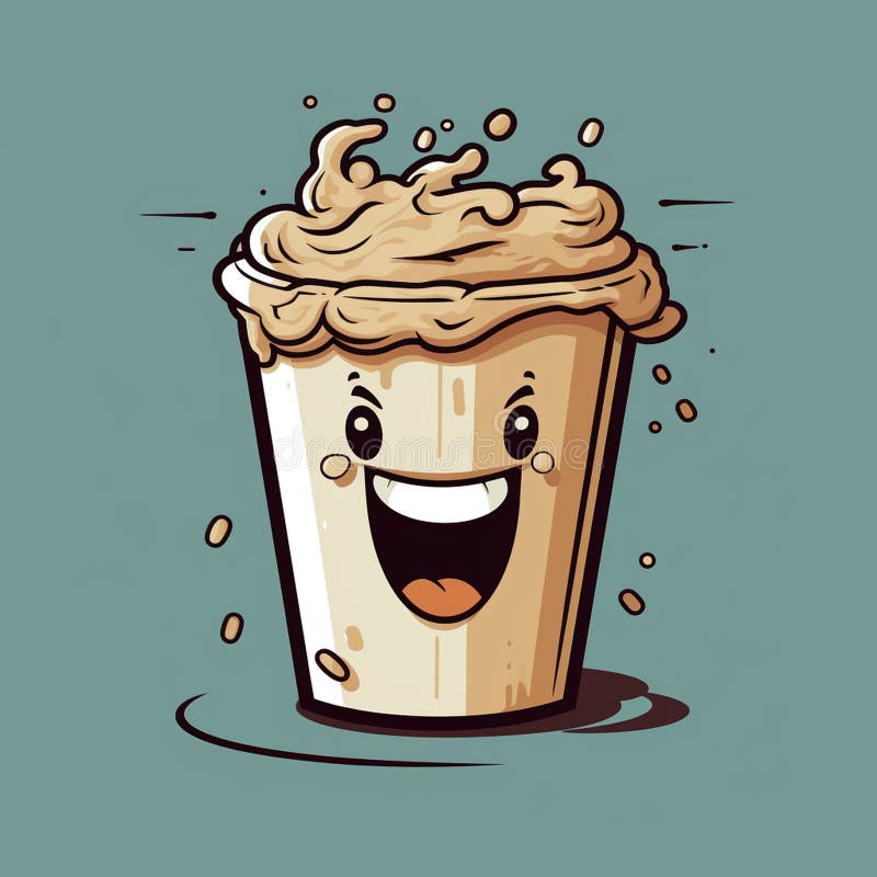 Amusing Illustration of a Coffee Cup Stock Illustration - Illustration ...