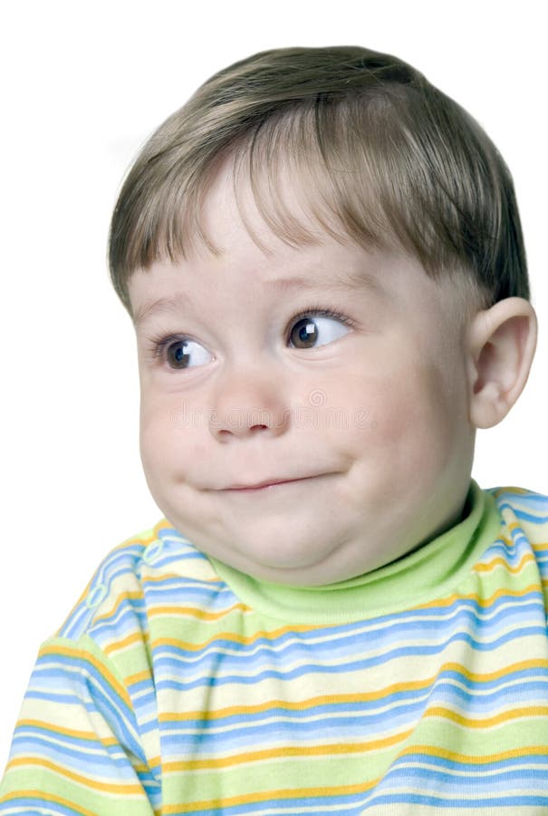 Amusing little boy stock photo. Image of isolated, indoors - 20301958