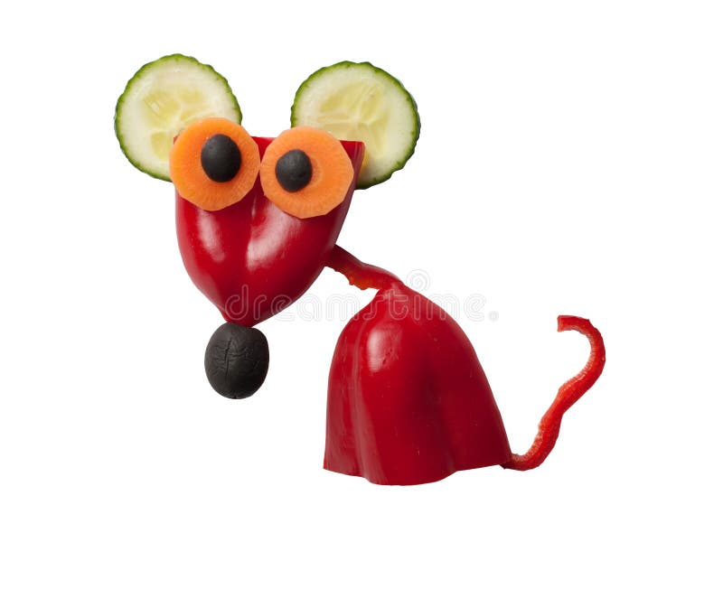 Amusing Mouse Made of Pepper and Cucumber Stock Photo - Image of ...