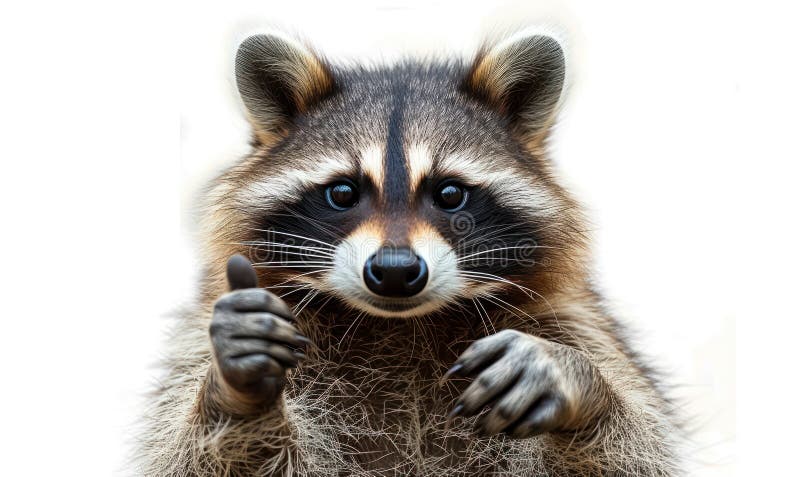 Amusing Raccoon Giving a Thumbs Up Gesture with a Humorous Expression ...