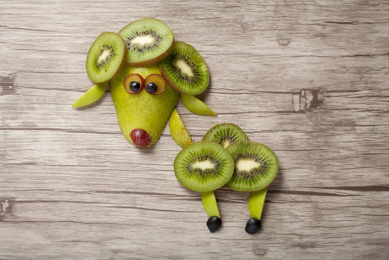 Amusing Sheep Made of Fruits Stock Image - Image of plank, cook: 72684241