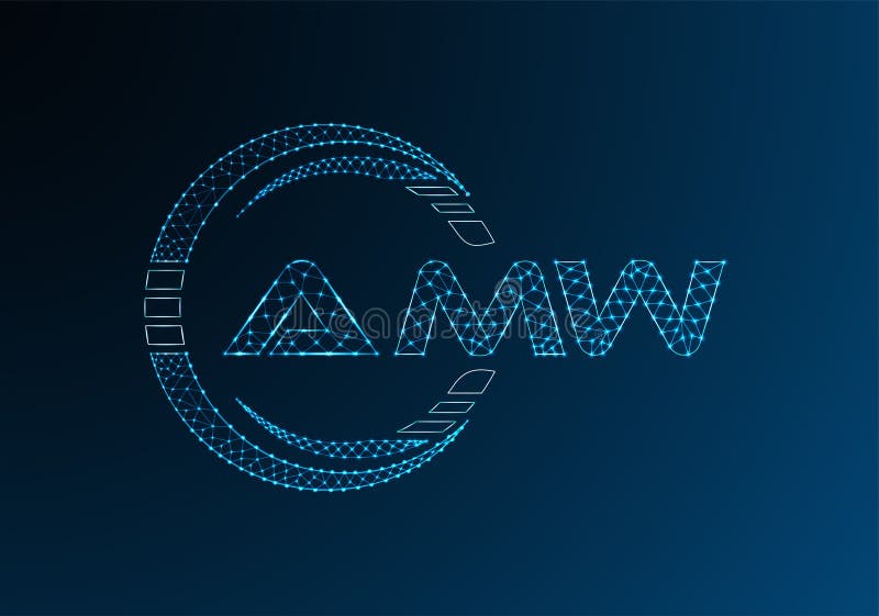 AMW Low Poly Letter Logo Vector Design. Stock Illustration ...