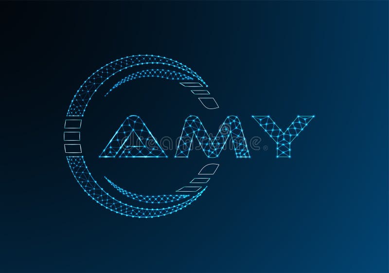 AMY Low Poly Letter Logo Vector Design. Stock Illustration ...