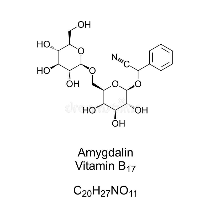 Amygdalin, with the Misnomer Vitamin B17, Chemical Formula and ...