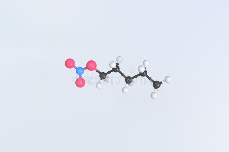 Amyl Nitrate Molecule, Isolated Molecular Model. 3D Rendering Stock ...