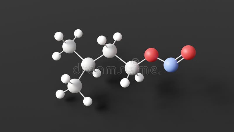 Amyl Nitrite Molecule, Molecular Structure, Isoamyl Nitrite, Ball and ...