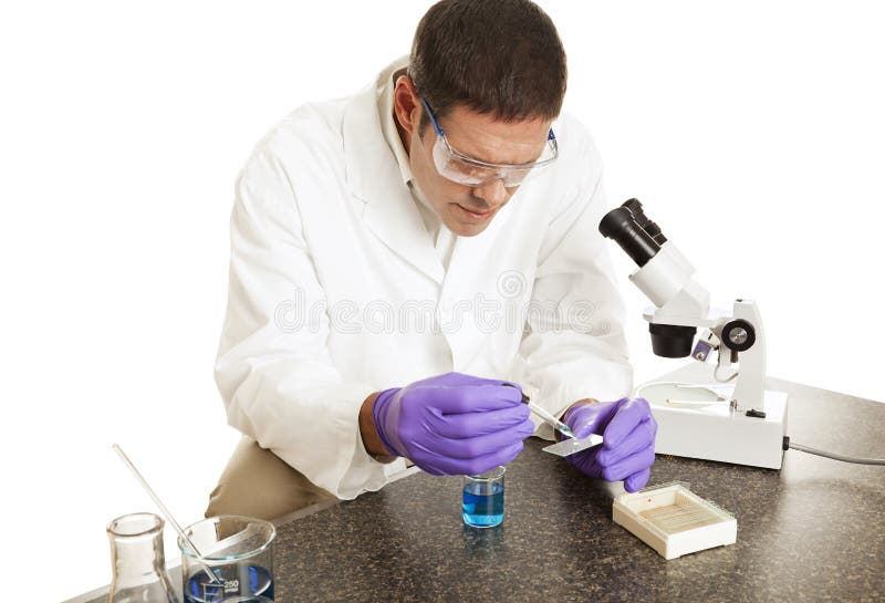 Análisis Microscópico De Muestras Imagen de archivo - Imagen de ...