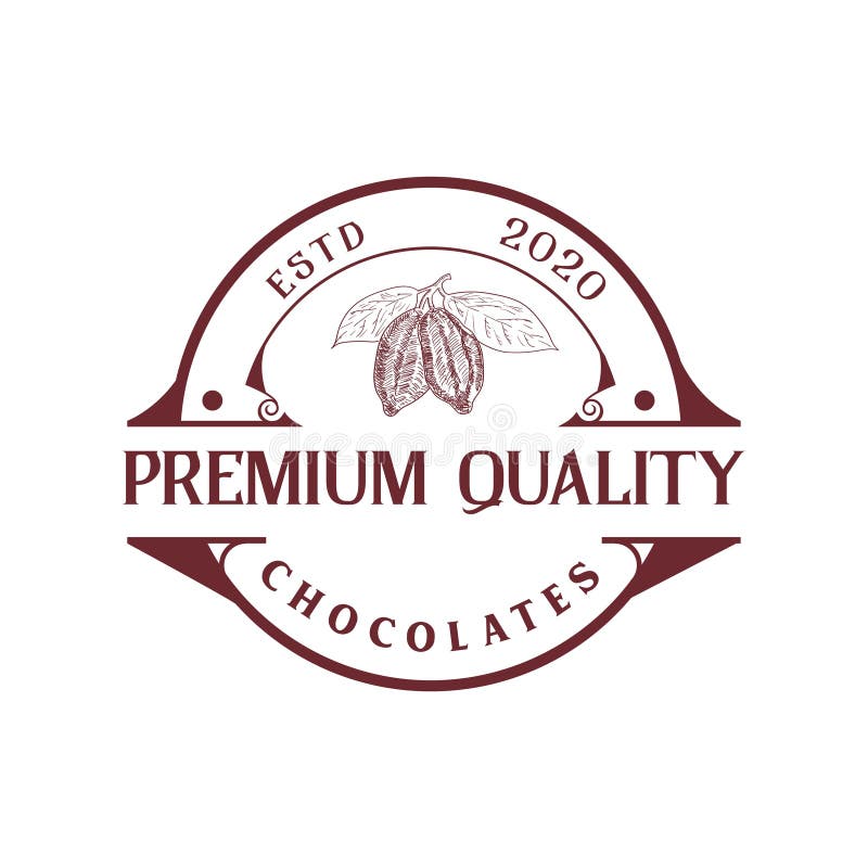Chocolate Company Logo Label with Style on Hand Drawing, Vector Design ...