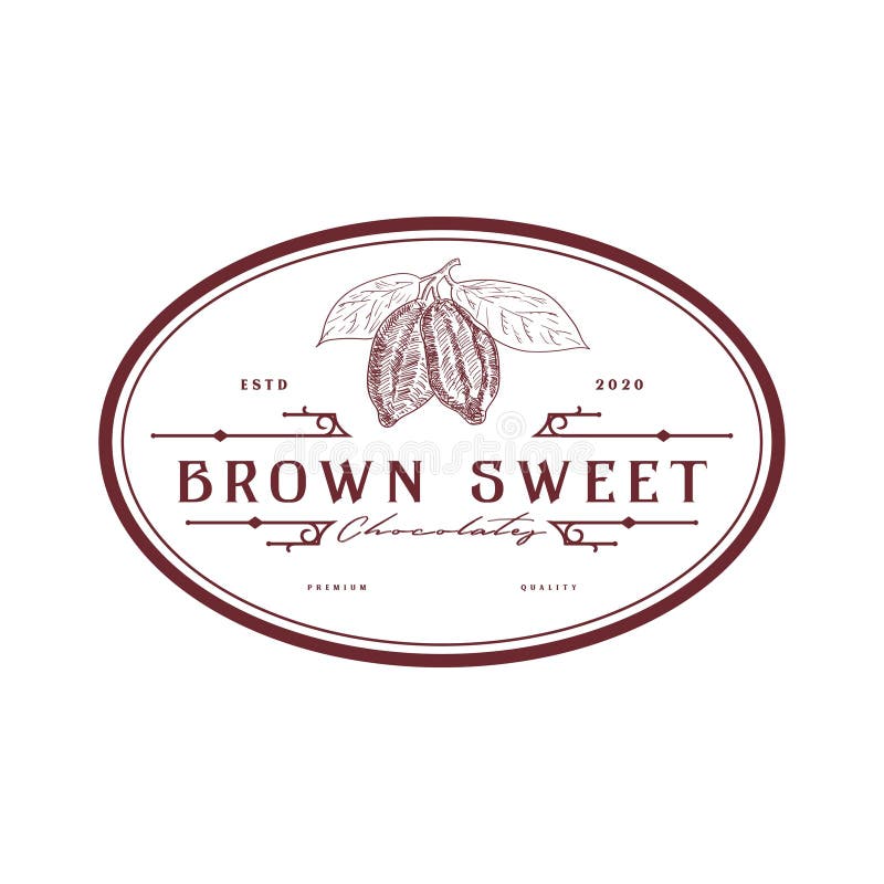 Chocolate Company Logo Label with Style on Hand Drawing, Vector Design ...