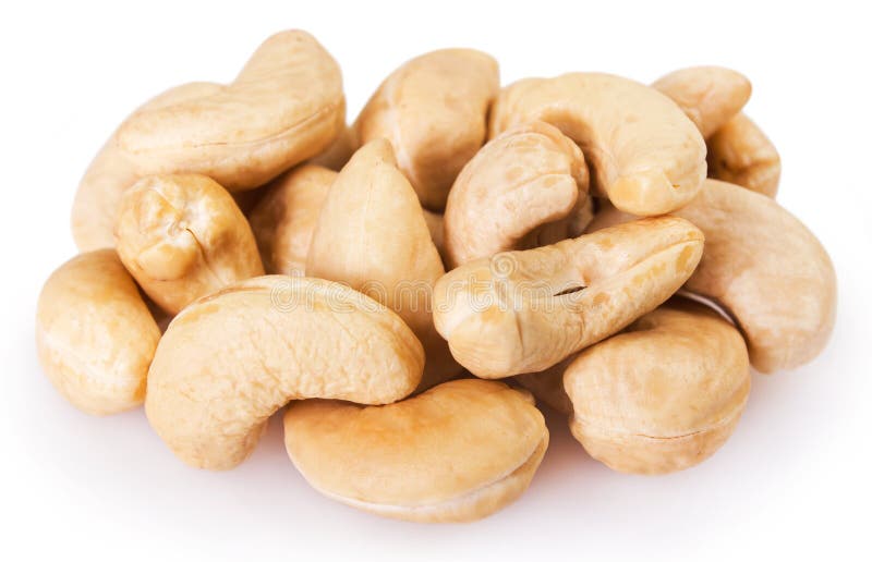 Anacardos En El Fondo Blanco Imagen de archivo - Imagen de objeto ...