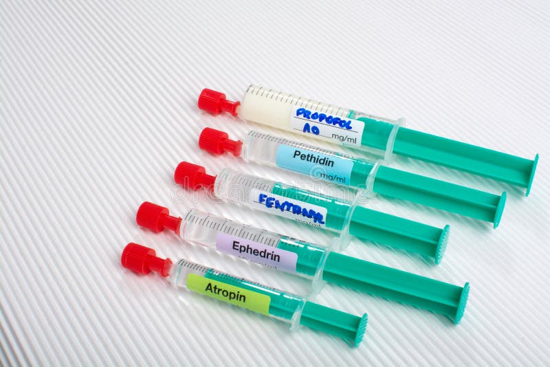 Anaesthetic Induction Syringes Stock Photo - Image of narcotic, cure ...
