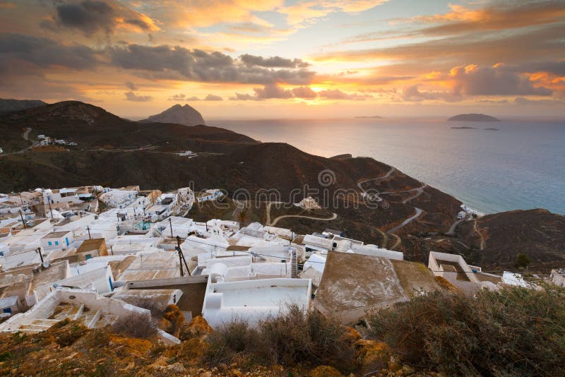 Anafi island. stock photo. Image of anafi, sunrise, cycladic - 85825880