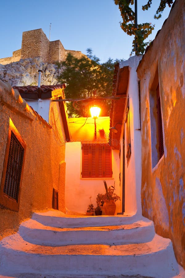 Anafiotika, Athens. stock photo. Image of tourism, town - 75707262