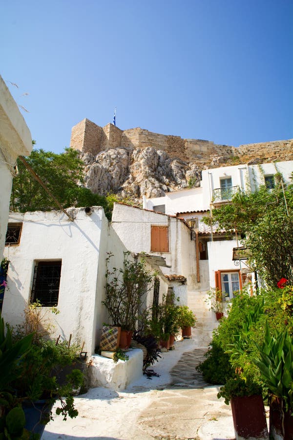 Anafiotika - Athens stock image. Image of hill, destinations - 42938763