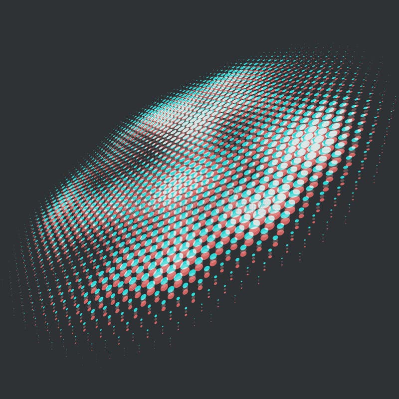 Anaglyph 3D Halftone Design Element Stock Vector - Illustration of ...