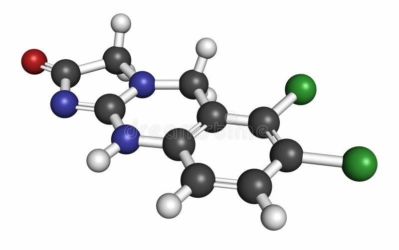 Anagrelide Essential Thrombocytosis Drug Molecule. Atoms are ...