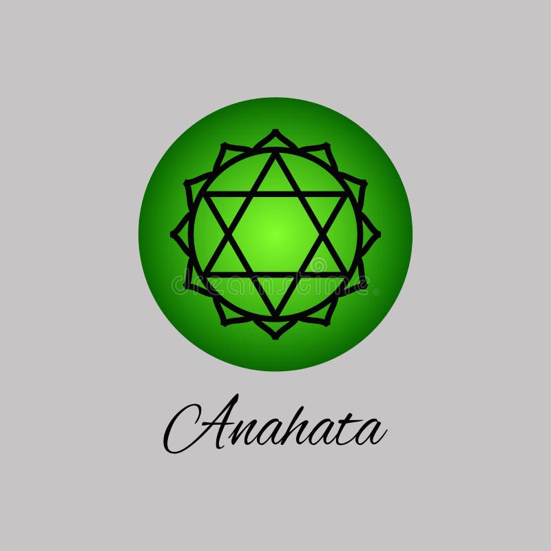 Anahata Hartchakra Vierde Chakra-symbool Van Mens Vector Illustratie ...