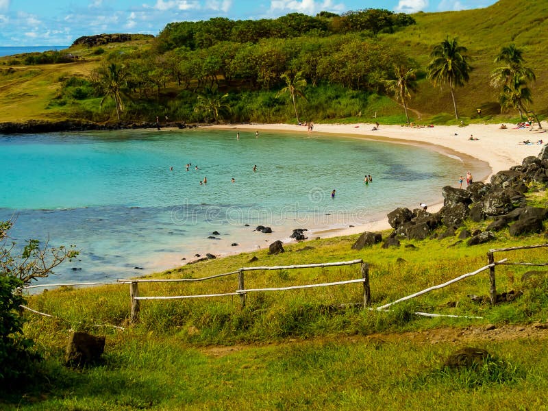 Beach in Easter island stock image. Image of chile, reserve - 49455445