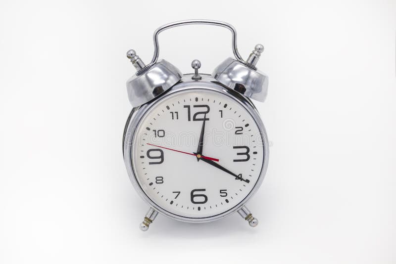 Analog Alarm Clock Showing Eleven O`clock, 11pm Or 11am Isolated On ...