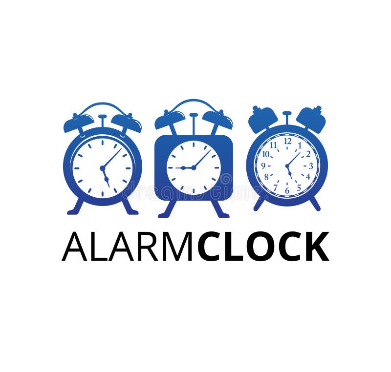 Analog Alarm Clock Vector Logo Design Illustration Stock Illustration ...
