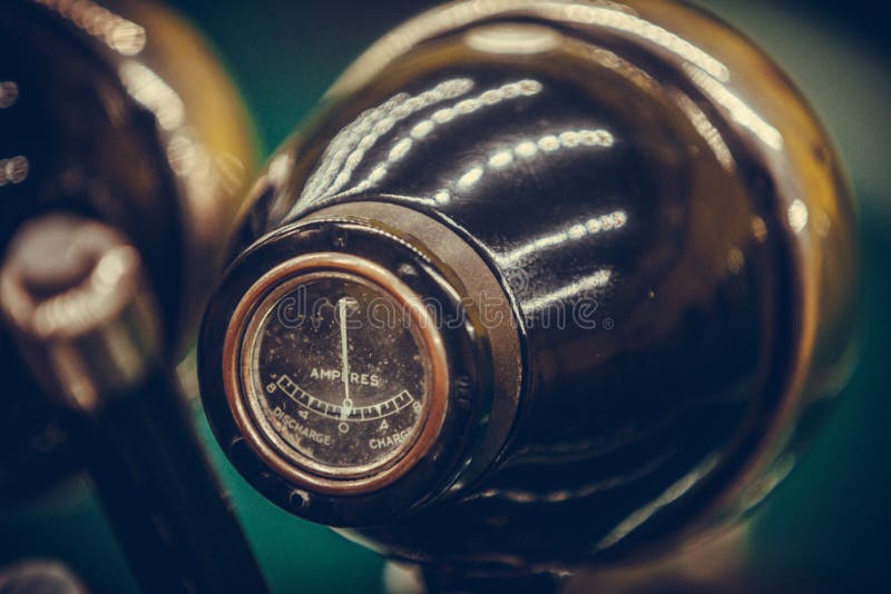 Old motorcycle amp meter stock image. Image of instrument - 124768401