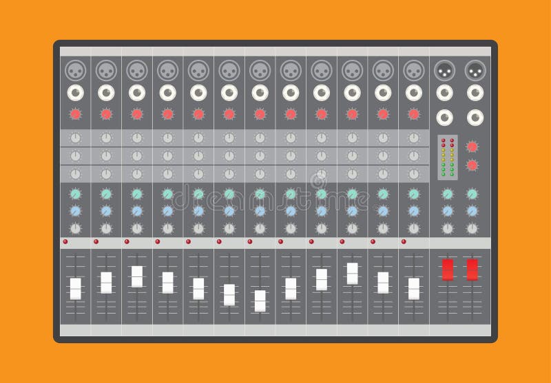 Analog audio mixer stock vector. Illustration of equalizer - 67162460