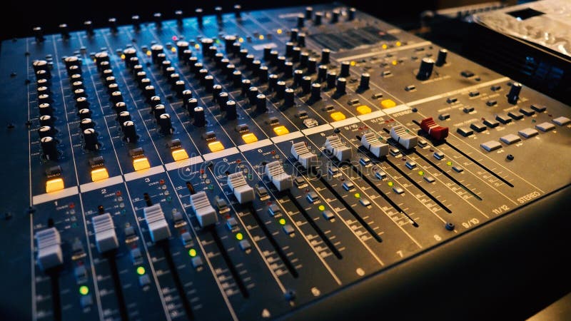 Analog Audio Sound Mixer Controller Panel Stock Photo - Image of board ...