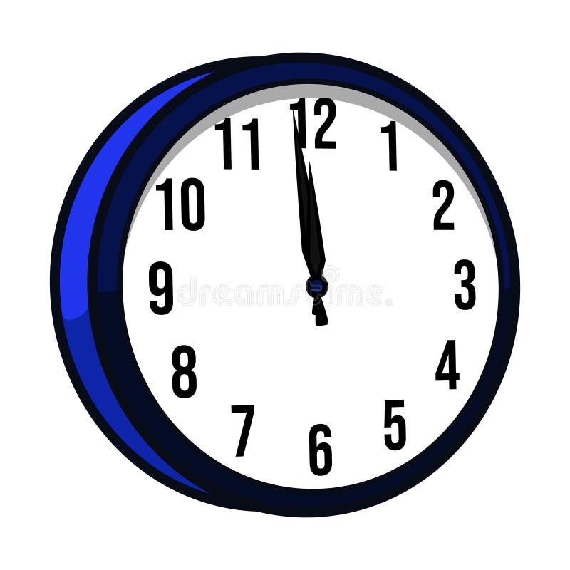 Analog Blue Wall Clock. New Year Icon Illustration Stock Vector ...