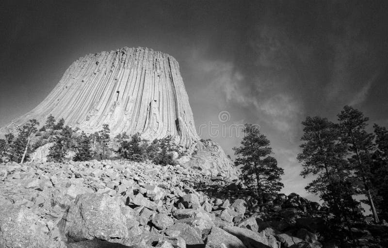 Sunset at Devils Tower National Monument, USA Stock Image - Image of ...