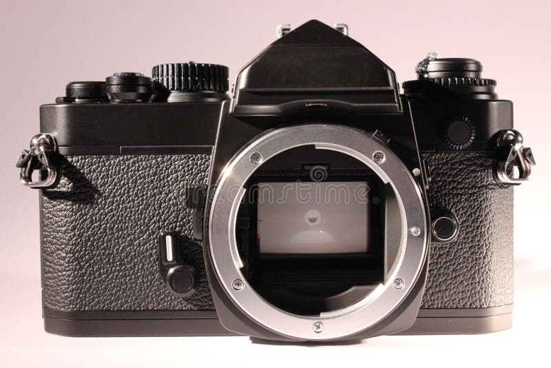 Analog Camera Body without Lens, Front View Stock Photo - Image of ...