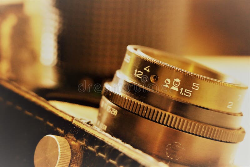 Close Up of an Analog Camera with Lens. Stock Image - Image of analogue ...