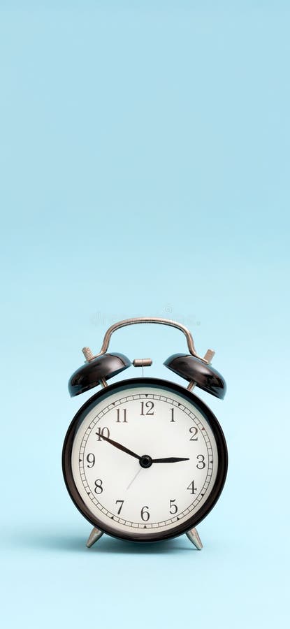 Analog Clock on Blue Background Stock Image - Image of expires, analog ...