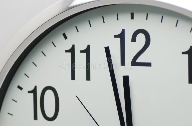 Clock At 12.00 O'clock In Deadline. Stock Photo - Image of clock ...