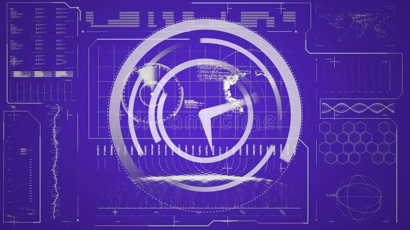 Analog Clock and Digital Interface Stock Video - Video of gain ...