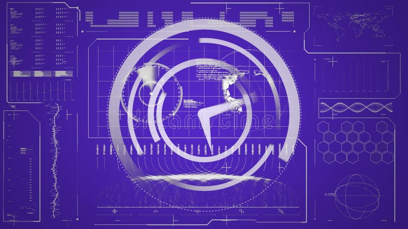 Analog Clock and Digital Interface Stock Video - Video of gain ...