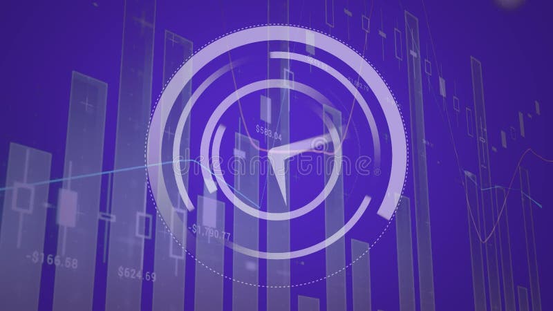 Analog Clock and Digital Interface Stock Video - Video of gain ...