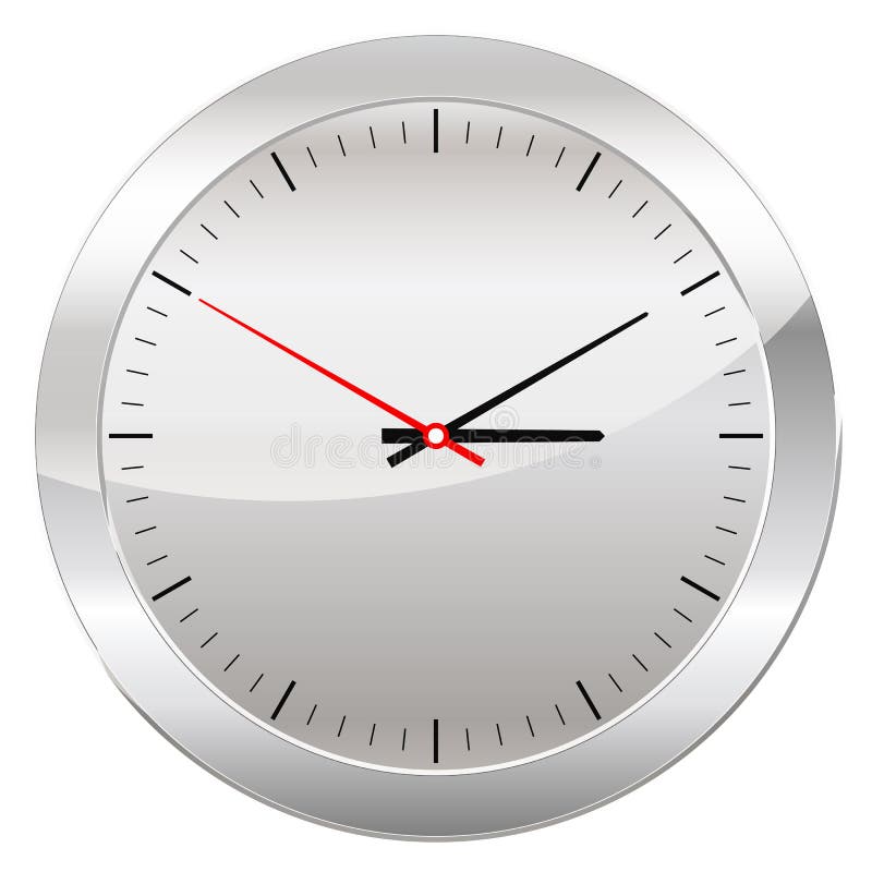 Analog Clock Isolated on a White Background Stock Vector - Illustration ...