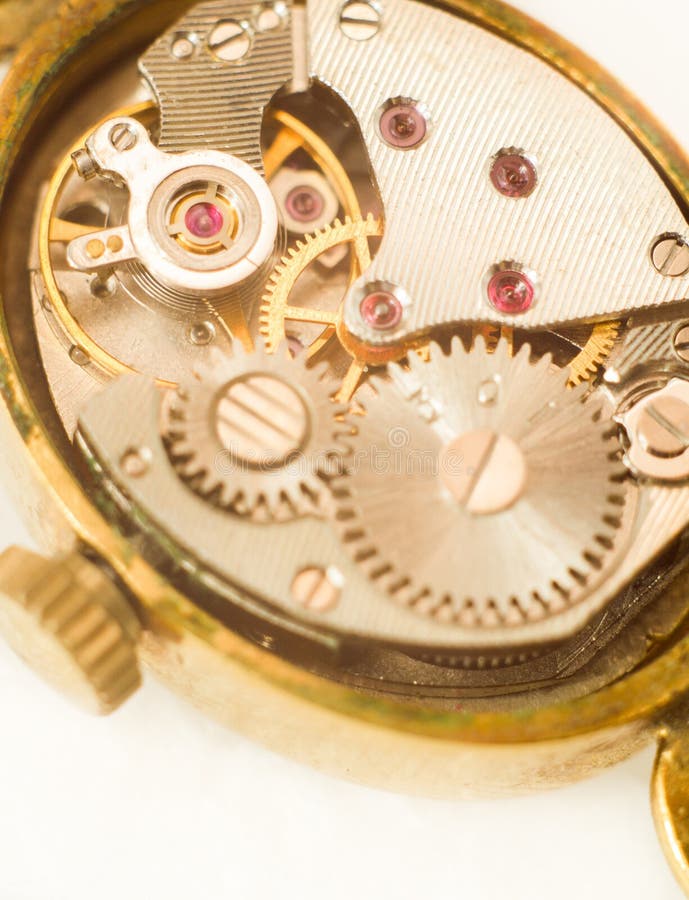 Mechanism of an Analog Clock, Interior of a Pocket Watch. Ai Generated ...