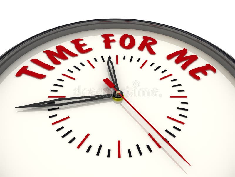 Time for Me. Clock with Text Stock Illustration - Illustration of ...