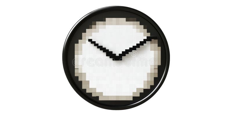 Analog Clock Showing Time in Pixel Art Style Isolated on Transparent ...