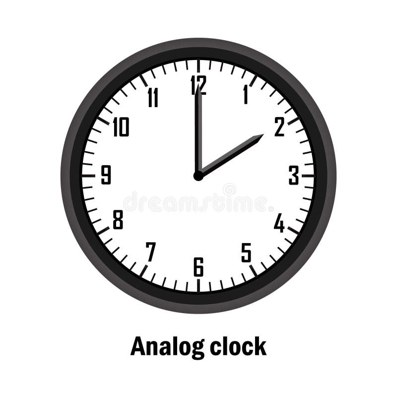 Analog Clock Time. 11.15. with White Background. Vector Stock Vector ...
