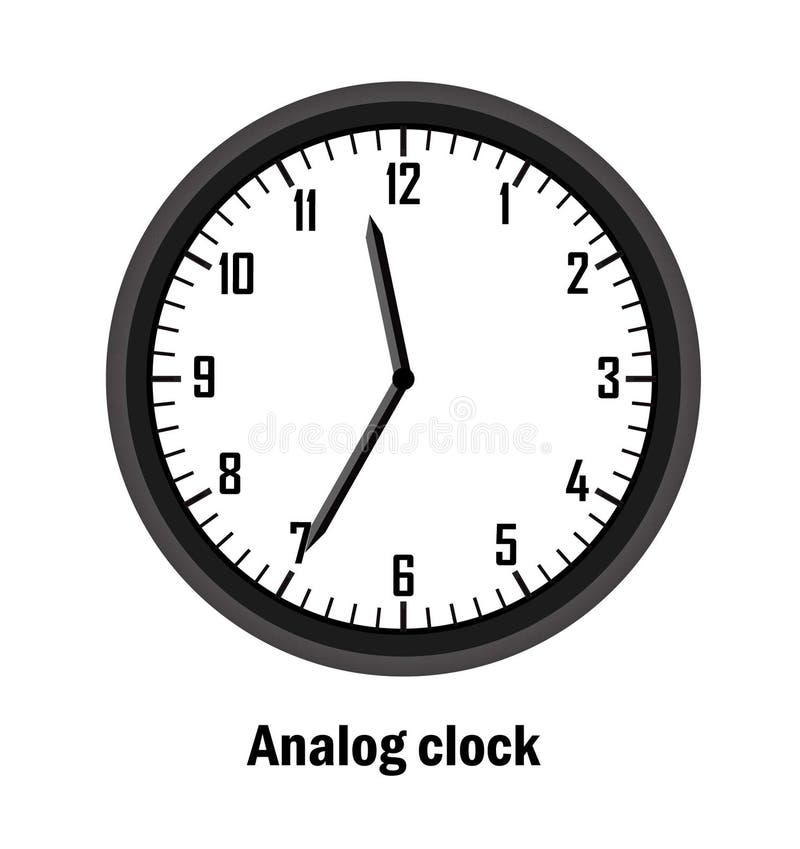 Analog Clock Time. 02-15. with White Background. Vector Stock Vector ...