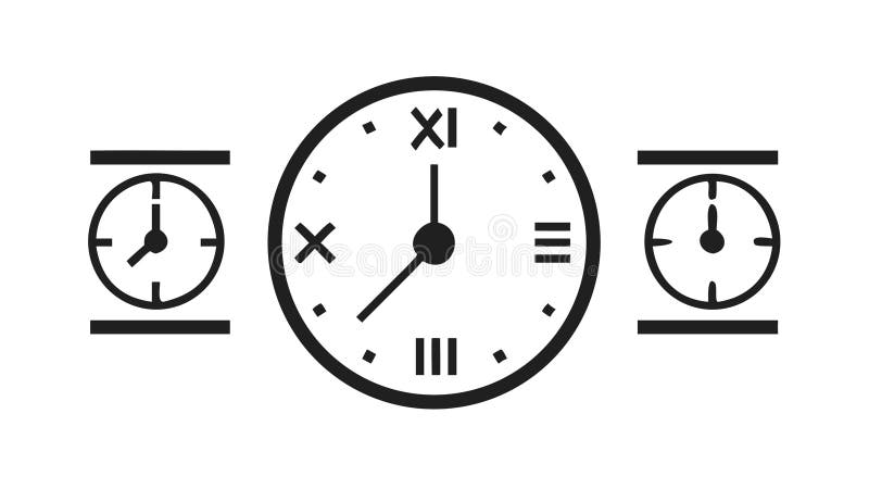 Analog Clocks Icon Set, Time Zones Display, Vector Design Generative AI ...