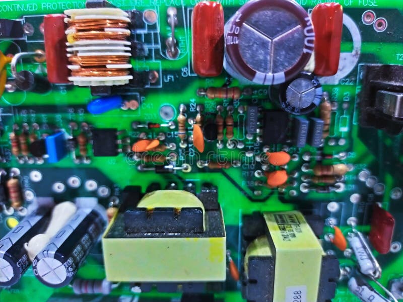 Analog Components on a Power Supply Circuit Board Stock Image - Image ...