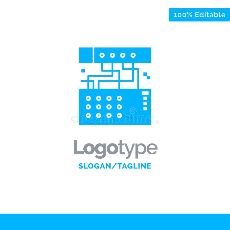 Analog, Connection, Device, Module, Sound Blue Solid Logo with Place ...