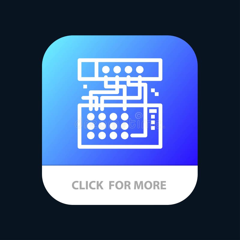 Analog Connection Device Module Sound Mobile App Button Android And Ios Line Version Stock