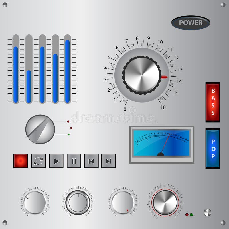 Analog Controls Interface Elements Set, Vector Stock Vector ...