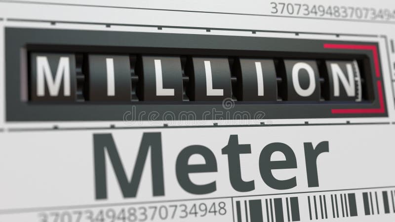Analog Counter or Meter with MILLION Text. Conceptual 3D Rendering ...