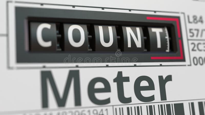 Analog Counter or Meter with COUNT Text. Conceptual 3D Rendering Stock ...